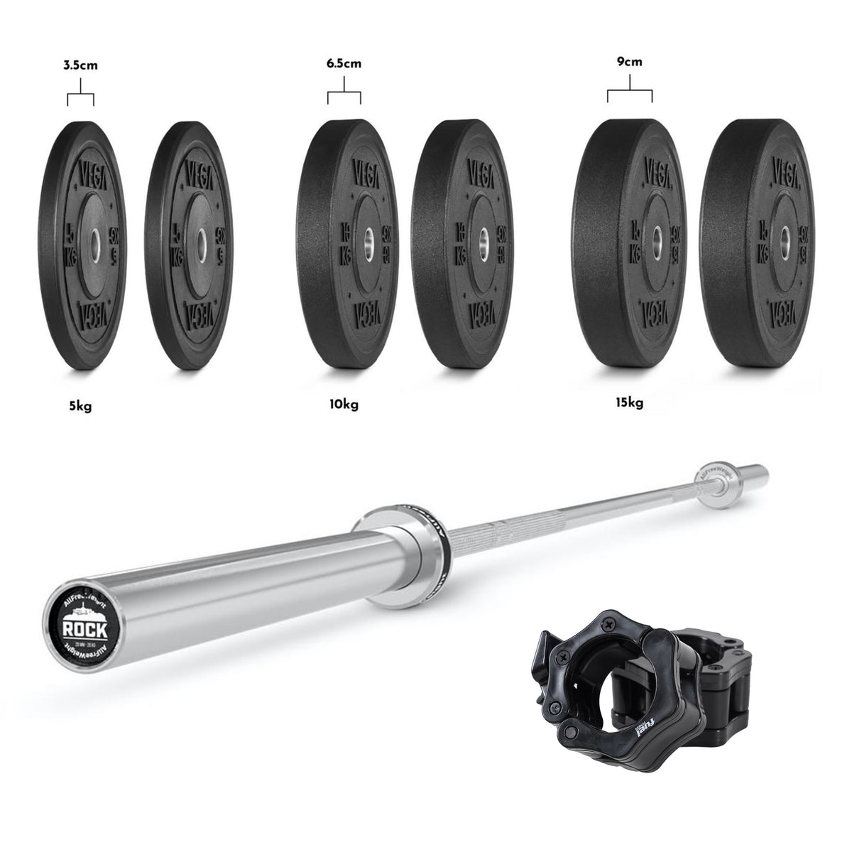Fuel Fitness Hantelset Olympia 60kg inkl. Stange – CARDIOFITNESS